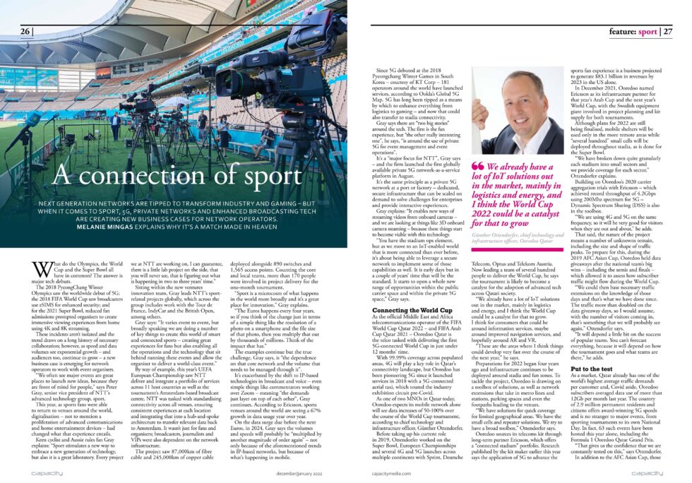 A connection of sport (Capacity Media) - NTT-GIN